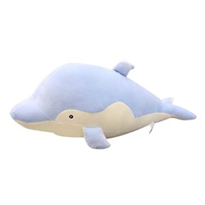 seeneey dolphin stuffed animal plush soft and adorable throw pillow stuffed doll plush kids girls sleeping pad gift room decor, 11.8 inches, blue.