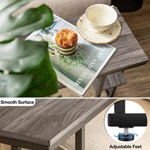 Yoobure C Shaped End Table Set of 2, Side Table for Couch and Bed, Small Side Table for Small Spaces, Living Room, Bedroom, Rustic Snack Table