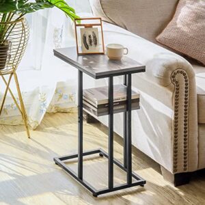 Yoobure C Shaped End Table Set of 2, Side Table for Couch and Bed, Small Side Table for Small Spaces, Living Room, Bedroom, Rustic Snack Table