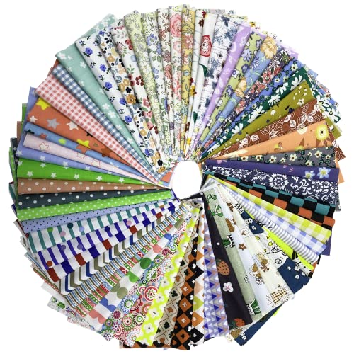 60PCS Scrap Quilting Fabric,60 Patterns Fat Quarters Fabric Bundles,Araniozb Fabric Squares,Sewing Fabric,Pre-Cut Quilt Squares,Cotton Fabric for Sewing 8” x 8”