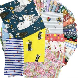 60PCS Scrap Quilting Fabric,60 Patterns Fat Quarters Fabric Bundles,Araniozb Fabric Squares,Sewing Fabric,Pre-Cut Quilt Squares,Cotton Fabric for Sewing 8” x 8”