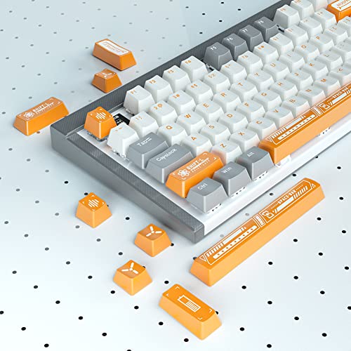 AULA PBT Keycaps, 10 Keys Dye-Sub Custom Keycaps Set for Cherry Gateron MX Switches Mechanical Keyboards, Fashion Cute Keyboard Keycaps (Orange)