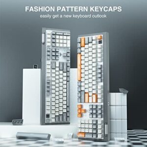 AULA PBT Keycaps, 10 Keys Dye-Sub Custom Keycaps Set for Cherry Gateron MX Switches Mechanical Keyboards, Fashion Cute Keyboard Keycaps (Orange)