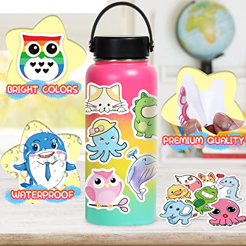 LIFEBE Cute Animal Stickers for Kids 300pcs, Farm Animal Stickers for Water Bottles, Vinyl Aesthetic Zoo Animal Stickers Decals for Laptop, Teens