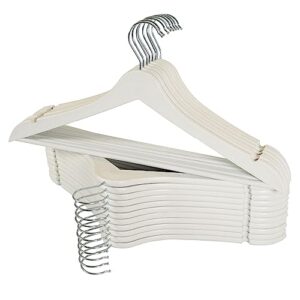 d'orcia home clothes hanger - heavy duty durable coat and clothes hangers - 20 pack clothes hangers plastic - non-slip clothes hangers - wood look space saving hangers - 360 degree swivel hook (white)