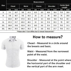 COOFANDY Men's Short Sleeve Slim Fit Dress Shirt Fitted Button Down Fashion Casual Business Polka Dot Printed Shirt