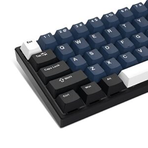 dagaladoo 131 keys double shot keycaps, cherry profile pbt keycaps full set, xvx custom keyboard keycaps for 60% 65% 75% 100% cherry gateron mx switches mechanical keyboard, dark blue/black/white