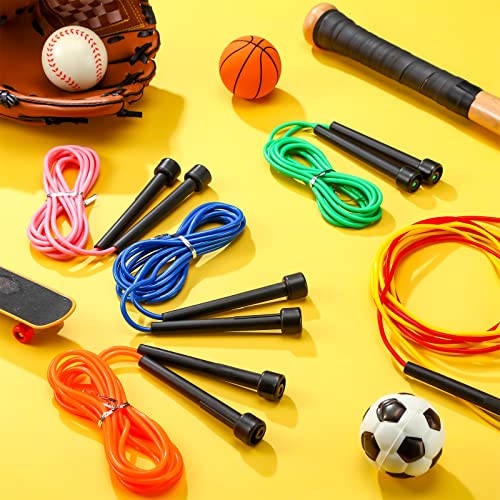 32 Pcs PVC Jump Ropes for Fitness 9.2 ft Adjustable Skipping Rope Versatile Unbreakable Speed Rope with Plastic Handles for Women Men Kids Endurance Training Cardio Exercise Workout (Simple Color)