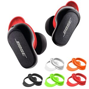 5 pairs bose quietcomfort earbuds ii 2022 replacement wingtip,yinpinjia[fit in the charging case]silicone eartips accessories compatible with bose quietcomfort earbuds ii(black/blue/red/orange/green)