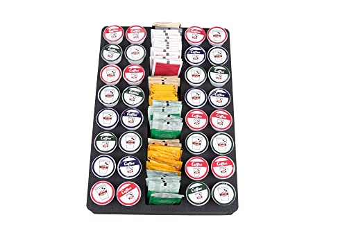 Polar Whale Coffee Pod and Tea Bag Storage Organizer Tray Drawer Insert for Kitchen Home Office 12.6 x 17.9 Inches Holds 32 Compatible with Keurig K-Cup