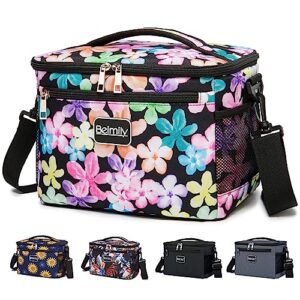 beimily insulated lunch bag for women,soft cooler bag,reusable lunch box,leakproof cooler tote bag with adjustable shoulder strap