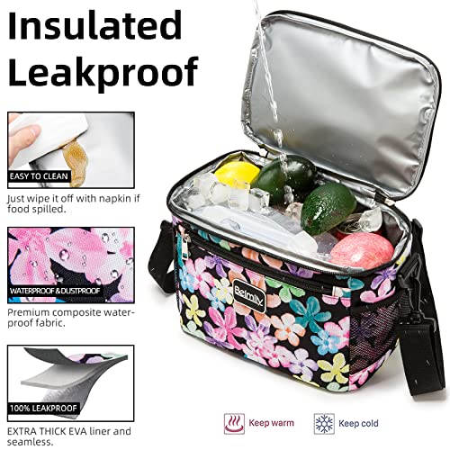 BEIMILY Insulated Lunch Bag for Women,Soft cooler bag,Reusable Lunch Box,Leakproof Cooler Tote Bag with Adjustable Shoulder Strap