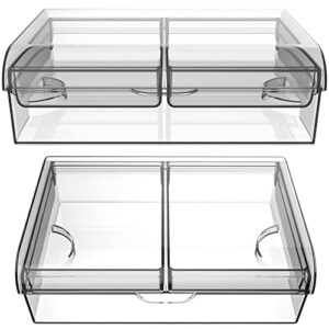 ImpiriLux Ice Chilled Two Section Party Platter- 2 Large Removable Serving Trays and Hinged Lid | Ideal for Pasta Salds, Appetizers, Seafood, Fruits, Meats, Desserts and More | 3 Tongs Included