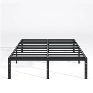 vengarus 18 inch metal platform king size bed frame,steel slat support,no box spring needed,easy assembly,underbed storage,noise free, non-slip mattress foundation,king bed frame,black