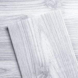 lacheery 36"x6" 18 tiles bathroom floor tiles peel and stick waterproof sticky floor tile grey white oak wood plank vinyl flooring tiles peel and stick for bathroom self adhesive vinyl floor tiles