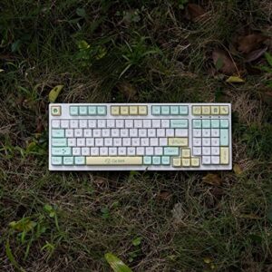 PBT Cat White Cyan Keycaps Set XDA Profile 130 Keys Custom Dye-Sub Cute Keyboard Keycaps for 60% 65% 70% 100% Cherry Gateron MX Switches Mechanical Keyboards