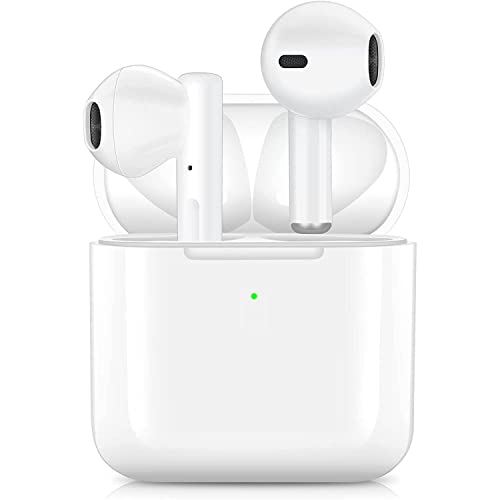 Wireless Earbuds Bluetooth Headphones IPX7 Waterproof Bluetooth Earbuds 30H Playtime Headset with Charging Case Wireless Bluetooth Earphones with Mic for iPhone/Samsung/Android (White)