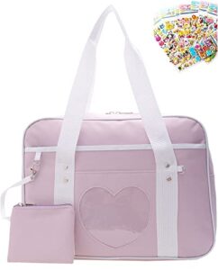 boyowo japanese school bag cute stickers kawaii wallet accessories tote bag aesthetic kawaii makeup aesthetic tote bag vintage kawii crossbody bag ita backpack coquette backpack,lavender