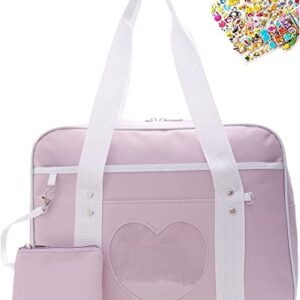 BOYOWO Japanese School Bag cute stickers kawaii wallet accessories tote bag aesthetic kawaii makeup aesthetic tote bag vintage kawii crossbody bag ita backpack coquette backpack,lavender