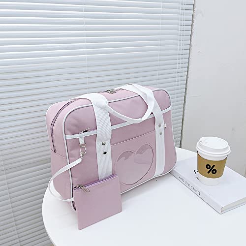 BOYOWO Japanese School Bag cute stickers kawaii wallet accessories tote bag aesthetic kawaii makeup aesthetic tote bag vintage kawii crossbody bag ita backpack coquette backpack,lavender