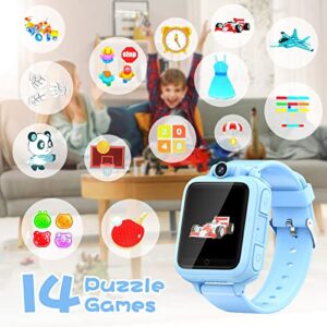 Lterfear Smart Watch for Kids, Kids Watch with 14 Games HD Touch Screen Camera Alarm Music Player Calculator Calendar Video & Audio Recording, Birthday Gift Toys for 4-12 Years Old Boys Girls