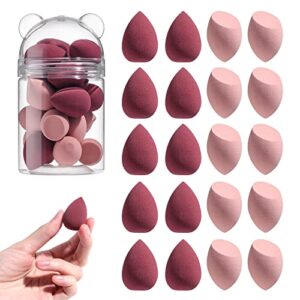 makeup sponge set bs-mall 20 pcs mini blender sponges for liquid, cream, and powder (apink)