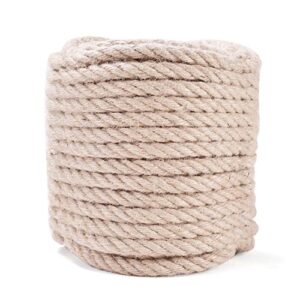 Jute Rope - Twisted Manila Rope Natural Thick Hemp Rope Multipurpose for Indoor and Outdoor Use, for Docks, Railings, DIY Projects, Home Decorating, Climbing (1/2 inch x 50 Feet)