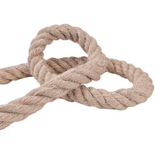 Jute Rope - Twisted Manila Rope Natural Thick Hemp Rope Multipurpose for Indoor and Outdoor Use, for Docks, Railings, DIY Projects, Home Decorating, Climbing (1/2 inch x 50 Feet)