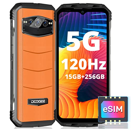 DOOGEE V30 Rugged Smartphone(2023), eSIM Dual 5G 15GB+256GB Rugged Phone Unlocked, 6.6" FHD+ /120Hz Rugged Cell Phone, Dual Hi-Res Speakers, Android 12, 108MP Triple Camera, Night Vision, NFC, OTG