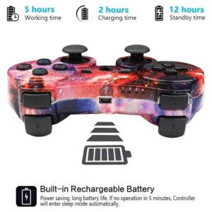 CHENGDAO Wireless Controller Compatible with Playstation 3 with High Performance Motion Sense Double Vibration and Charging Cable