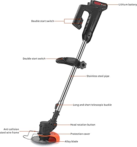 Stringless Weed Trimmer，Battery Power Weed Eater Weed-Wacking for Yard Lawn and Garden 21v Weed and Weed Trimmer Battery Powered…