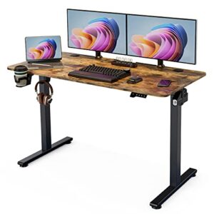 azonanor standing desk - stand up desk with splice board, electric adjustable height desk, 48 x 24 inches sit stand home office desk