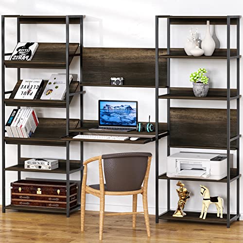 Sengroce Bookshelf, 71" Triple Wide 6 Tier 13-Shelf Bookcase Large Wall Etagere Tall Book Shelves with Metal Frame Open Storage Rack for Living Room Bedroom