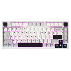 yunzii yz75 75% hot swappable wireless gaming mechanical keyboard, rgb backlights, bt5.0/2.4g/usb-c, dye sub pbt keycaps for linux/win/mac(gateron g pro yellow, white)