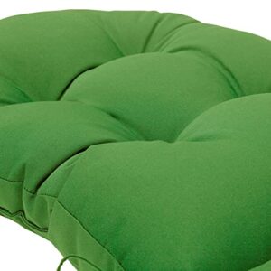 QILLOWAY Indoor Outdoor Seat Back Chair Pads Tufted Cushion, Spring/Summer Seasonal Replacement Cushions. (Green)