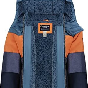 OshKosh B'Gosh Boys' Boys Heavyweight Winter Jacket with Sherpa Lining, Blue/Orange, 5-6