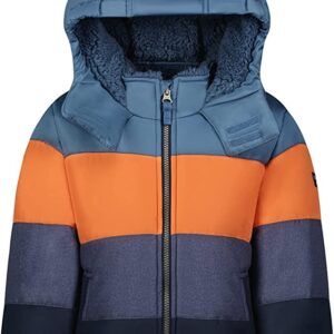 OshKosh B'Gosh Boys' Boys Heavyweight Winter Jacket with Sherpa Lining, Blue/Orange, 5-6