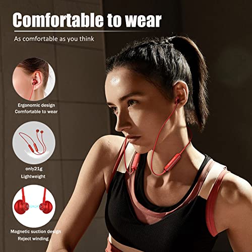 ESSONIO Neckband Bluetooth Headphones Bluetooth Headphones Wireless air Neckband Bluetooth Headphones with HD Microphone and Noise Reduction Headphones for Sport