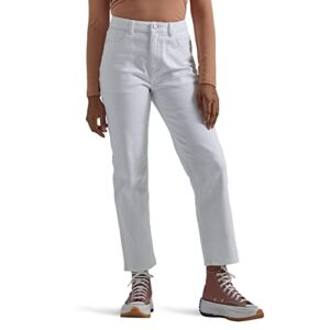 wrangler women's high-rise rodeo straight leg crop jean white10