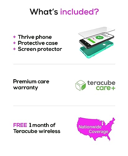 Teracube Thrive 64 GB Smartphone for Kids & Teens - Parental Controls, Healthy Time Limits, GPS Tracking, Talk/Text, Spam Blocker, Powered by T-Mobile (Activation Required)