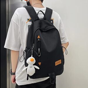 Verdancy Kawaii Backpack for Teen Girls Boys School College Travel Aesthetic Bookbag Schoolbag Daypack Casual Bag (Black)