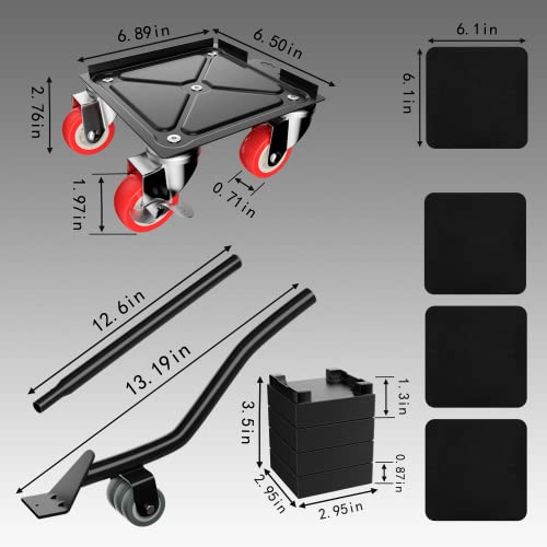 【Upgrade Large】 Furniture Dolly,Furniture Movers with 5 Wheels,Carbon Steel Panel Heavy Duty Dolly,Furniture Lifter with 5 360° Rotatable Rubber Universal Wheels,Maximum Load 3747LBS