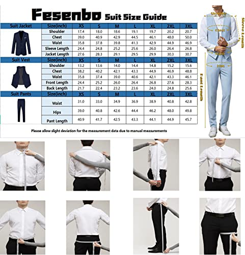 Mens 2 Piece Suit Slim Fit Single Breasted Suits Blazer and Pants,Two Button Solid Prom Wedding Tuxedo Jacket&Trousers for Men Ivory 3XL