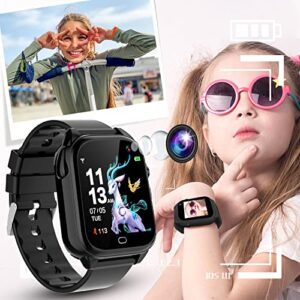 Gridspace Kids Waterproof Smart Watch with 26 Games 1.44'' HD Touchscreen and HD Camera Pedometer Recorder Music Player Alarm Clock Calculator Educationals Smart Watch for Age 3-12 Girls and Boys