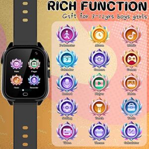 Gridspace Kids Waterproof Smart Watch with 26 Games 1.44'' HD Touchscreen and HD Camera Pedometer Recorder Music Player Alarm Clock Calculator Educationals Smart Watch for Age 3-12 Girls and Boys