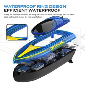 Akargol RC Boat with LED Light for Kids and Adults - Remote Control Boat for Pools and Lakes 2.4 GHZ RC Boats with 2 Rechargeable Battery