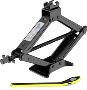 car jack kit, scissor jack for car, max 2 ton(4,409lbs) capacity car jack tire jack tool kit with saving effort ratchet handle, steel scissor lift jack car kit for auto