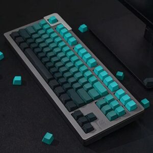 Gradient Cyan Side Print Keycaps OEM PBT Double Shot Custom Keycaps Set Fit for 61/64/87/104/108 Cherry Mx Switches Mechanical Keyboard