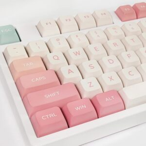 ilycheegami pbt keycaps xda cute pink keycaps dye sublimation universal mechanical keyboard keycaps compatible with cherry mx switches,gateron,kailh ttc jwk kawaii pbt keycap set keyboard keycaps