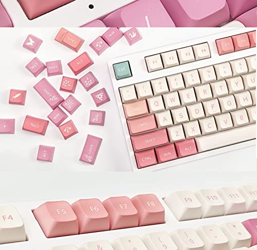 ILYCHEEGAMI PBT keycaps XDA Cute Pink keycaps Dye Sublimation Universal Mechanical Keyboard keycaps Compatible with Cherry MX switches,Gateron,Kailh TTC JWK Kawaii pbt keycap Set Keyboard keycaps